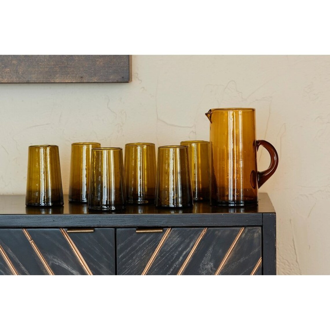 Recycled Glass Cone Jug 1l Capacity Pitcher Handmade - Etsy UK