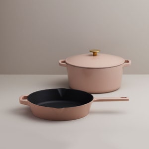 Dusty Pink Cast Iron Cookware Made From Recycled Materials - Etsy UK