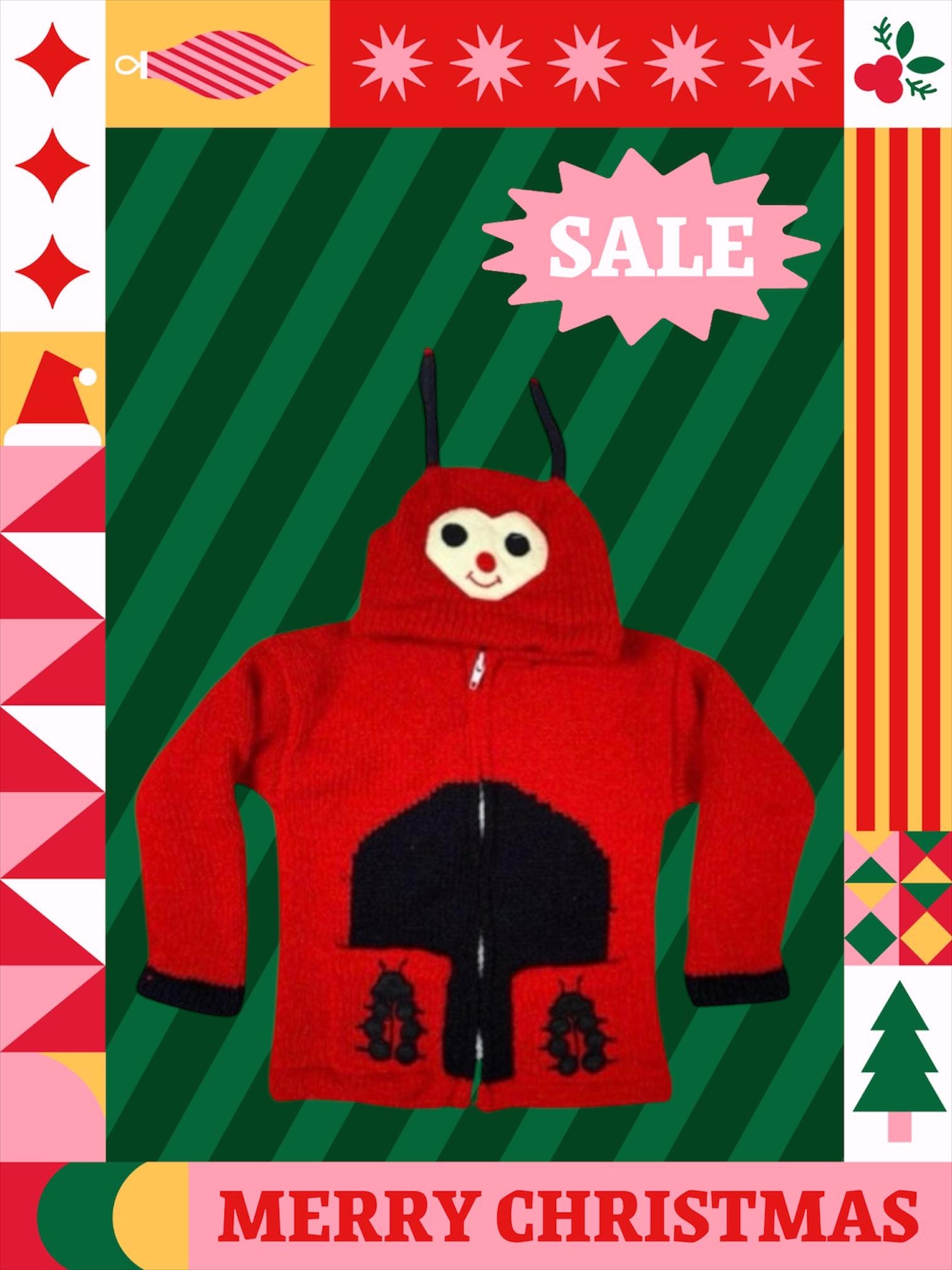 Lady Bug Sweater, Kids Animal Sweaters, Kids Lady Bug Jacket , Baby and ...