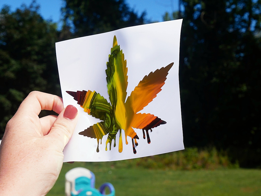 Marijuana Weed Dripping Holographic Sticker Decal - Etsy