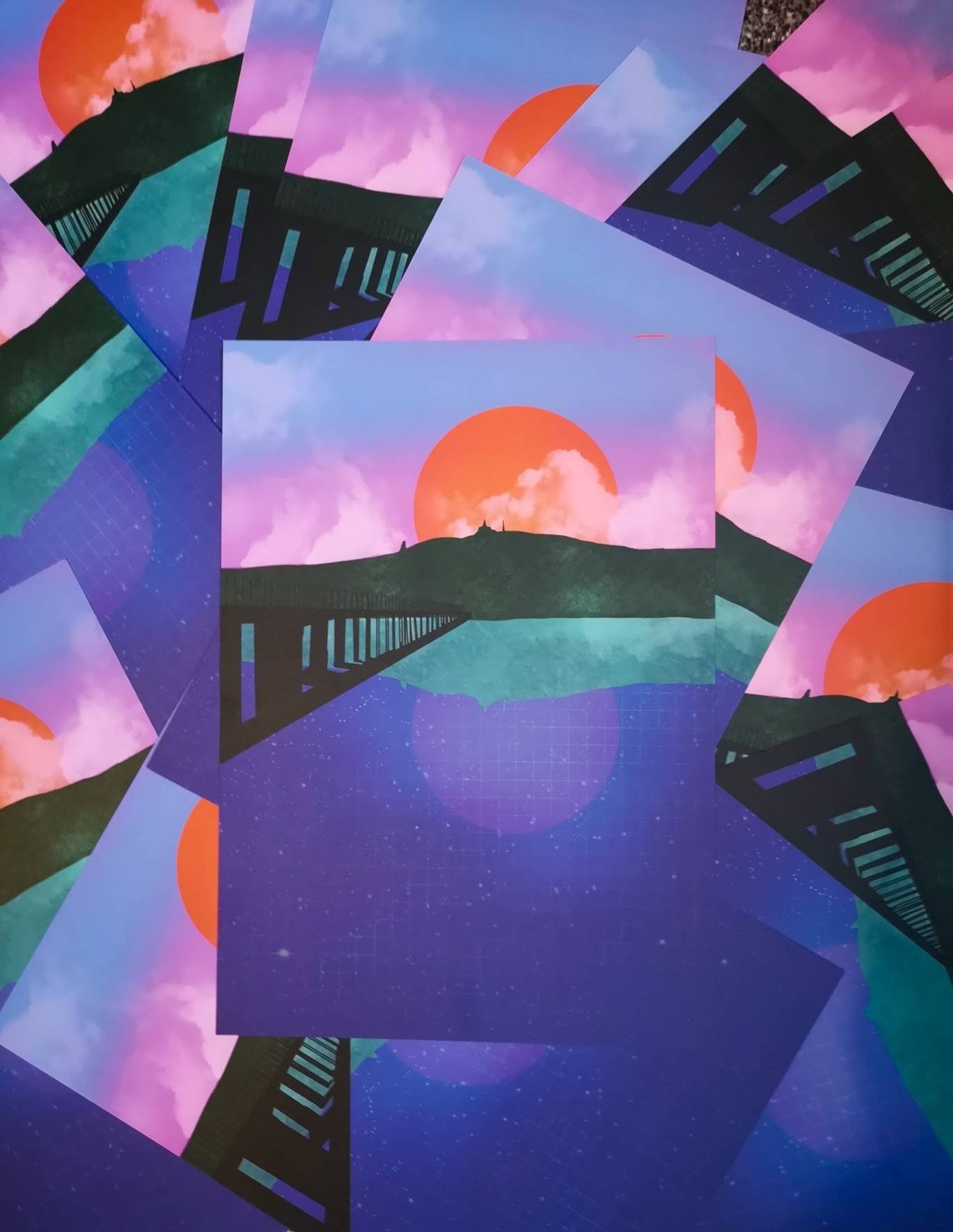 Dundee Vaporwave Art Print Tay Bridge Scotland Synthwave - Etsy