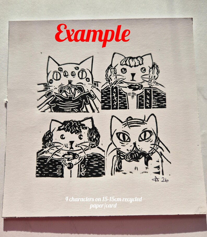 Custom LOTR Cat Parody Lino Prints (build Your Own Print, Cute Cats ...