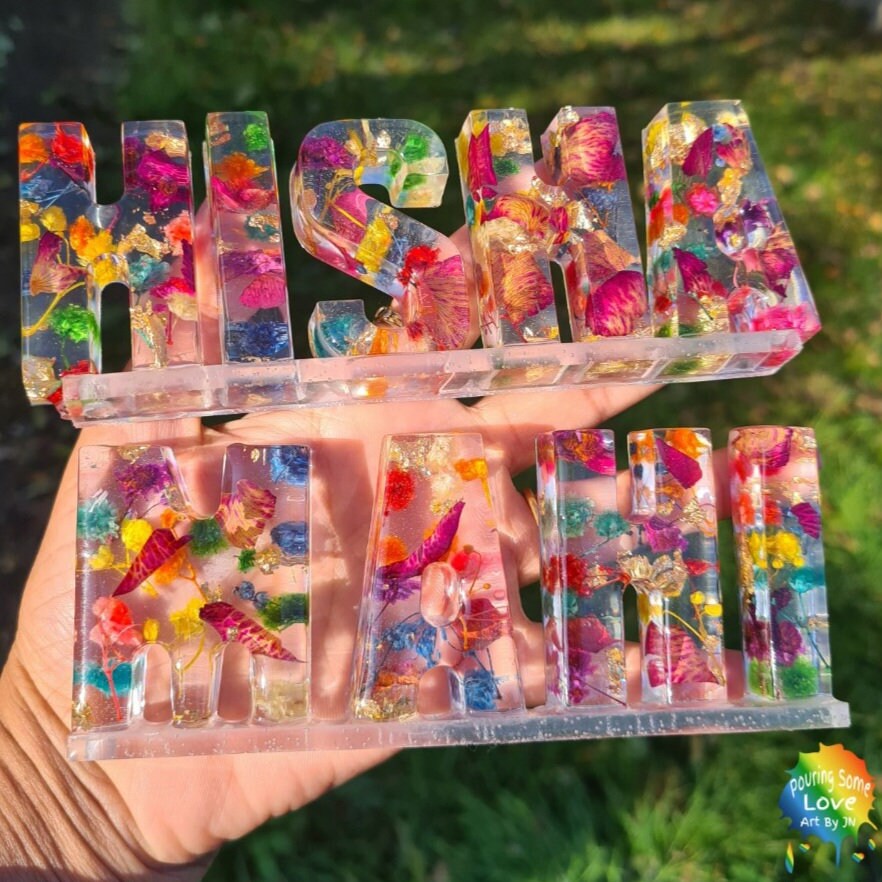 Custom Freestanding Resin Name Dispay, Desk Night Lamp, LED Letter Sign ...