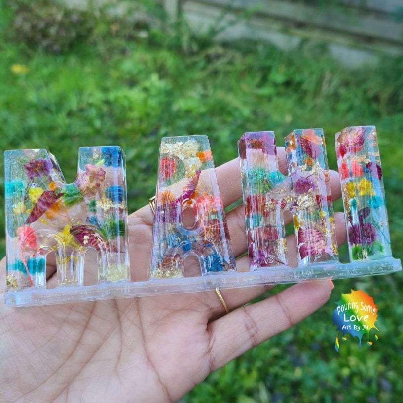 Custom Freestanding Resin Name Dispay, Desk Night Lamp, LED Letter Sign ...