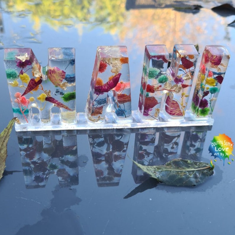 Custom Freestanding Resin Name Dispay, Desk Night Lamp, LED Letter Sign ...