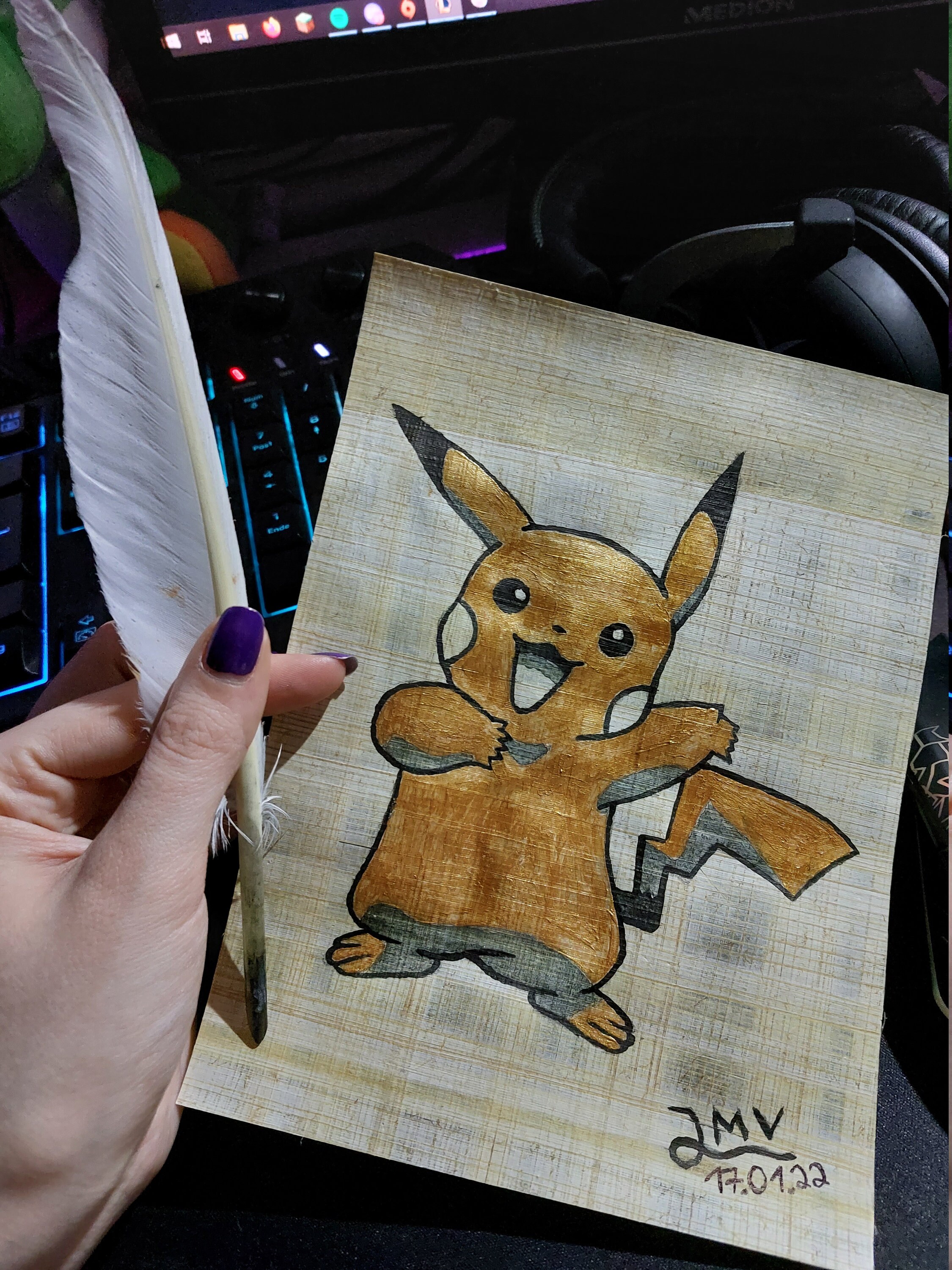 Pokemon Pikachu // Papyrus Art - Etsy