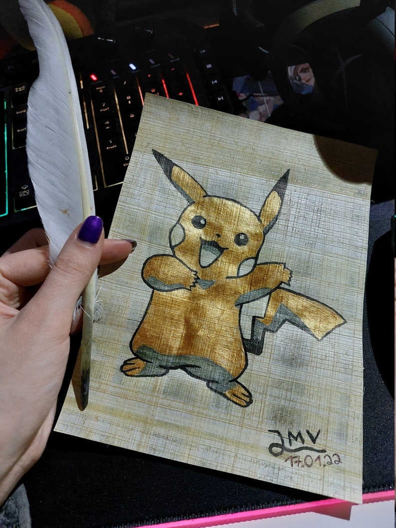 Pokemon Pikachu // Papyrus Art - Etsy