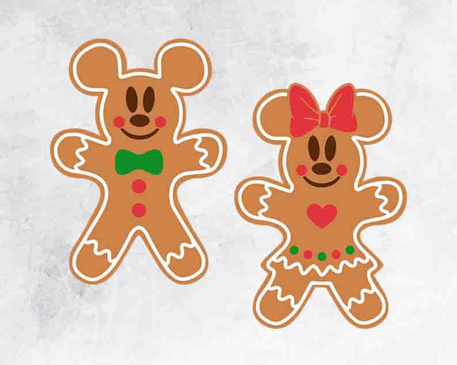 Disney Christmas Gingerbread Mickey Minnie Mouse SVG PNG | Etsy
