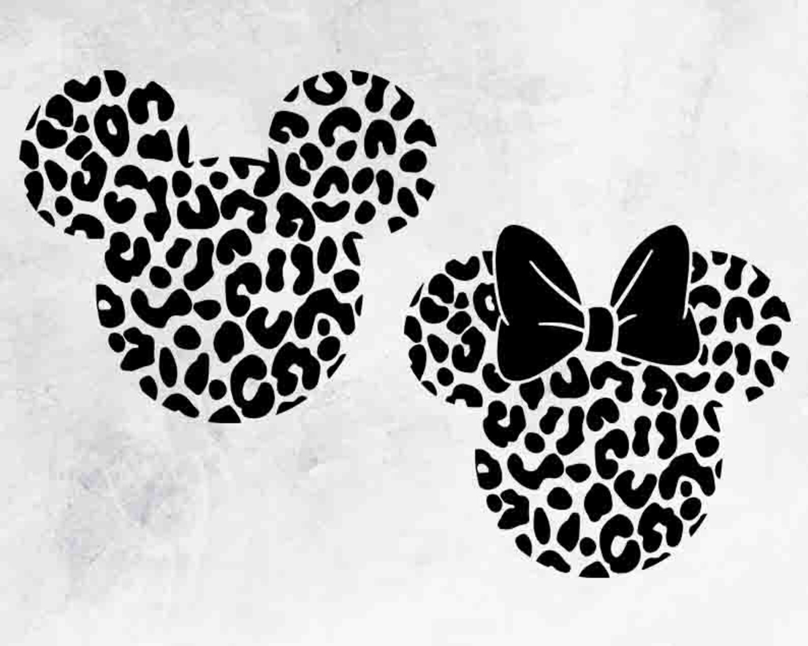Leopard Pattern Disney Mickey Minnie Mouse Ears Head Bow Etsy