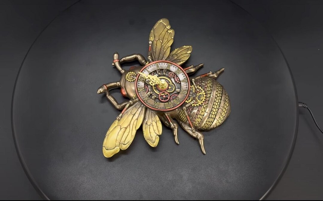 Steampunk Bee Wall Clock Action Figurines Decor Art Gifts for Him Her ...