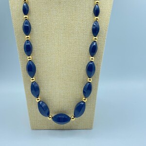 Vintage Napier Necklace, Napier Blue and Gold Necklace, Napier Blue ...