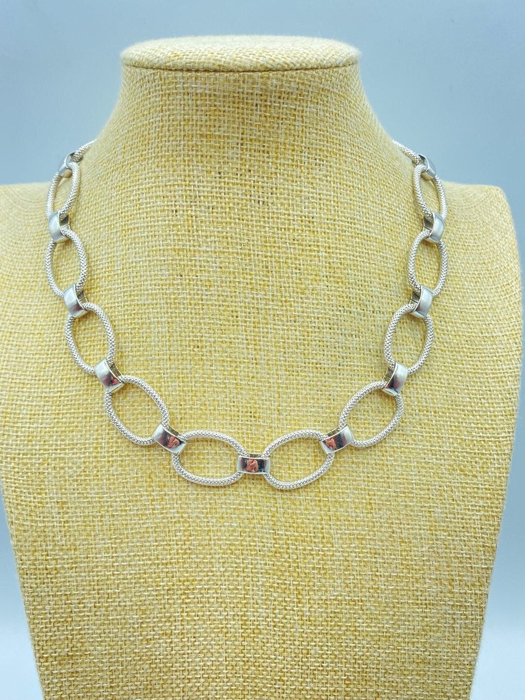 Monet Silver Chain Necklace, Monet Silver Chain Choker, Monet Necklace ...