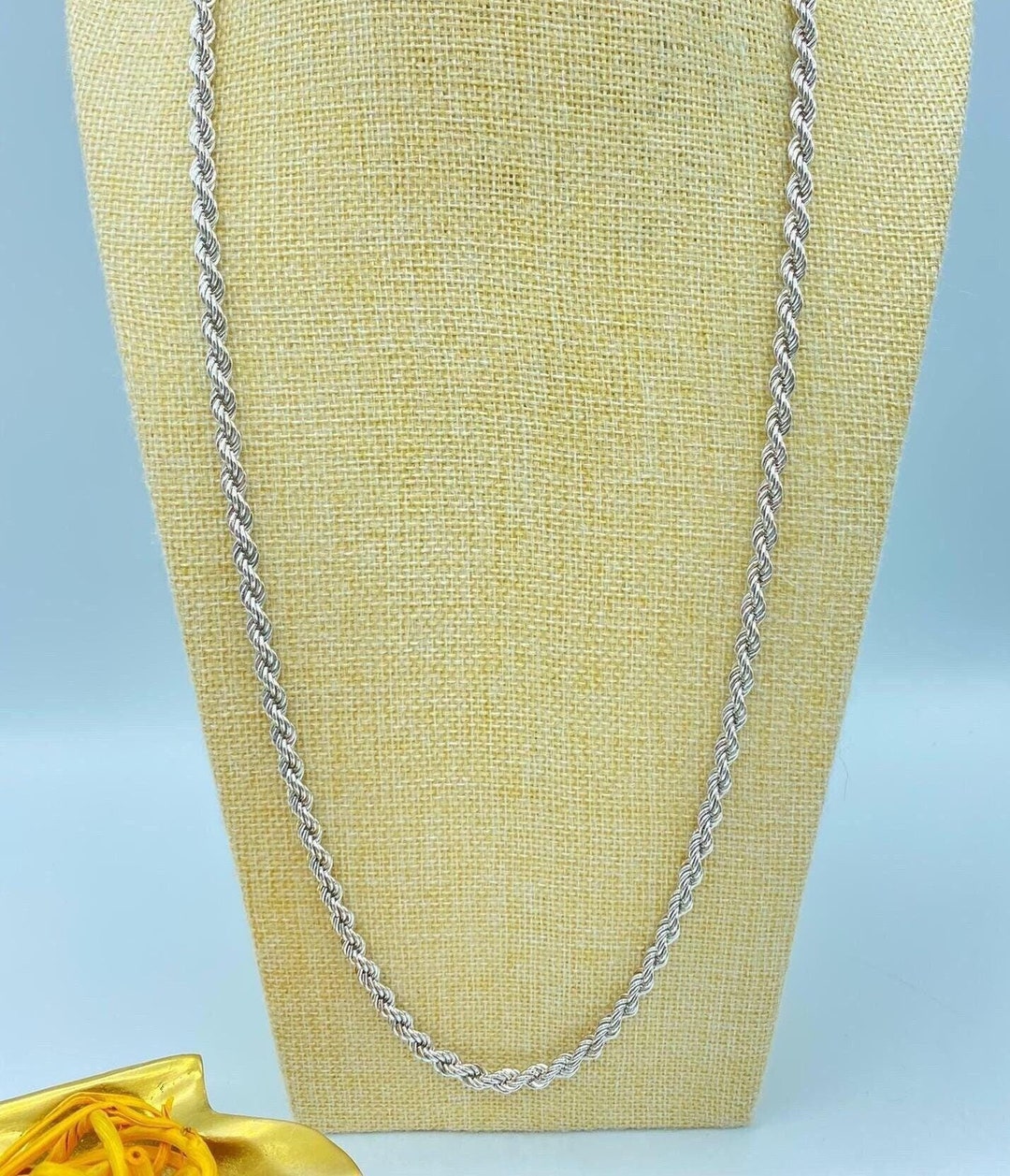 Vintage Monet Silver Tone Rope Chain Necklace, Monet Chain Necklace, 30 ...