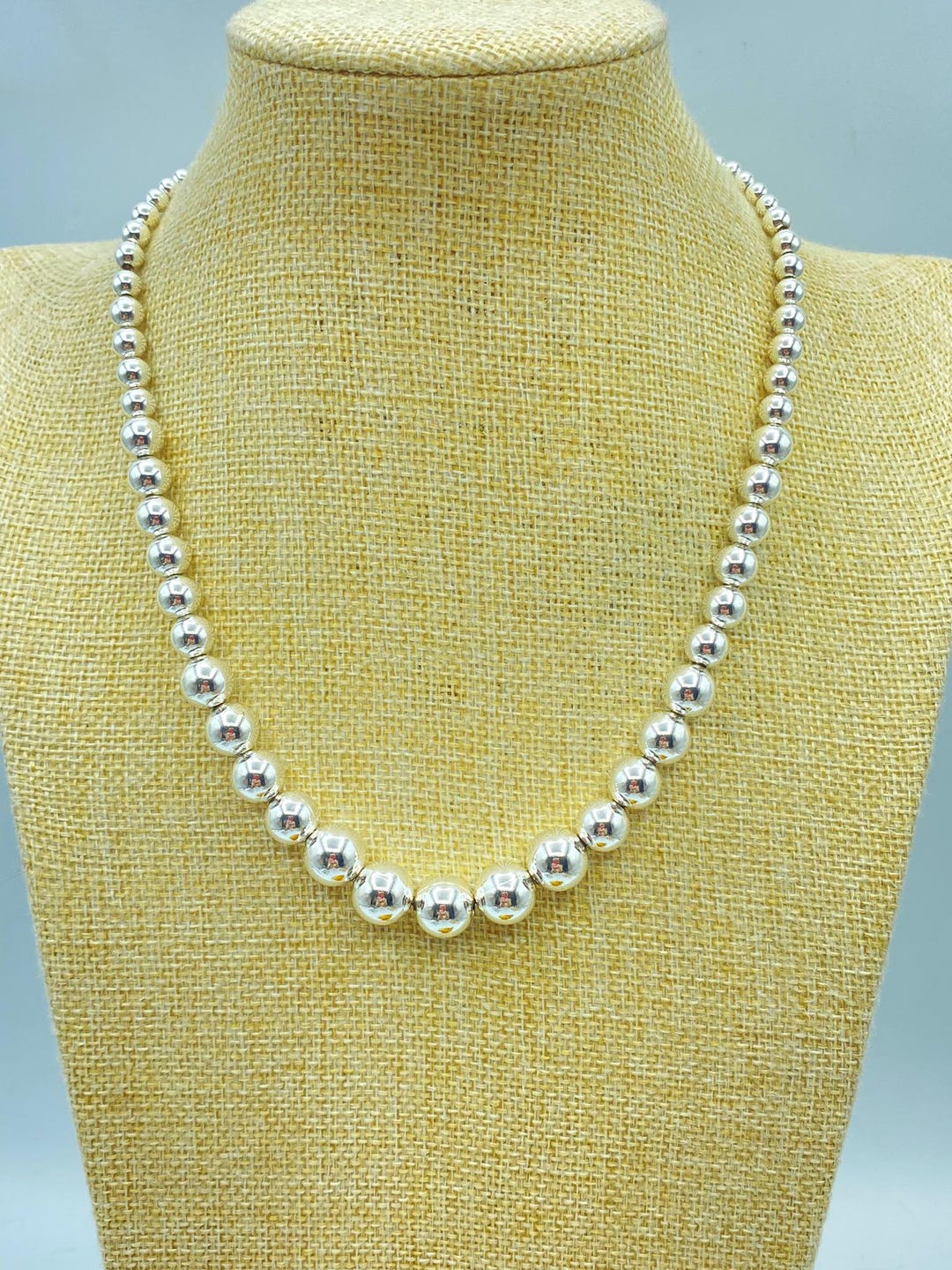 Vintage Napier Necklace, 90s Napier Necklace, Napier Silver Bead ...