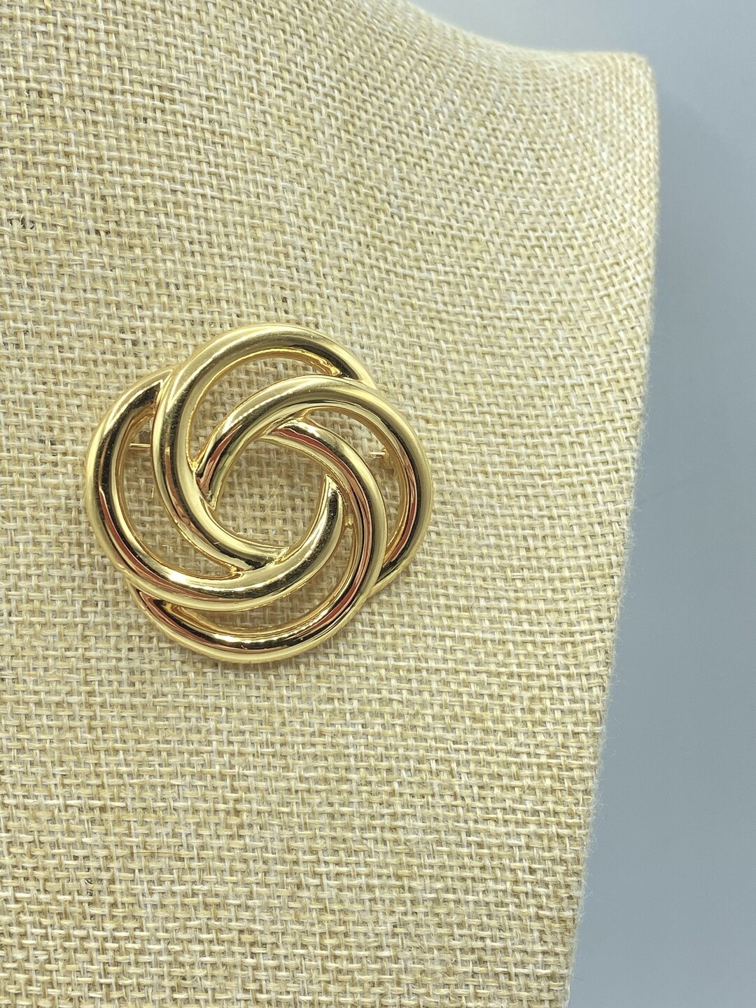 Monet Gold Tone Brooch, Vintage Monet Pin, Monet Jewelry, 80s Monet ...