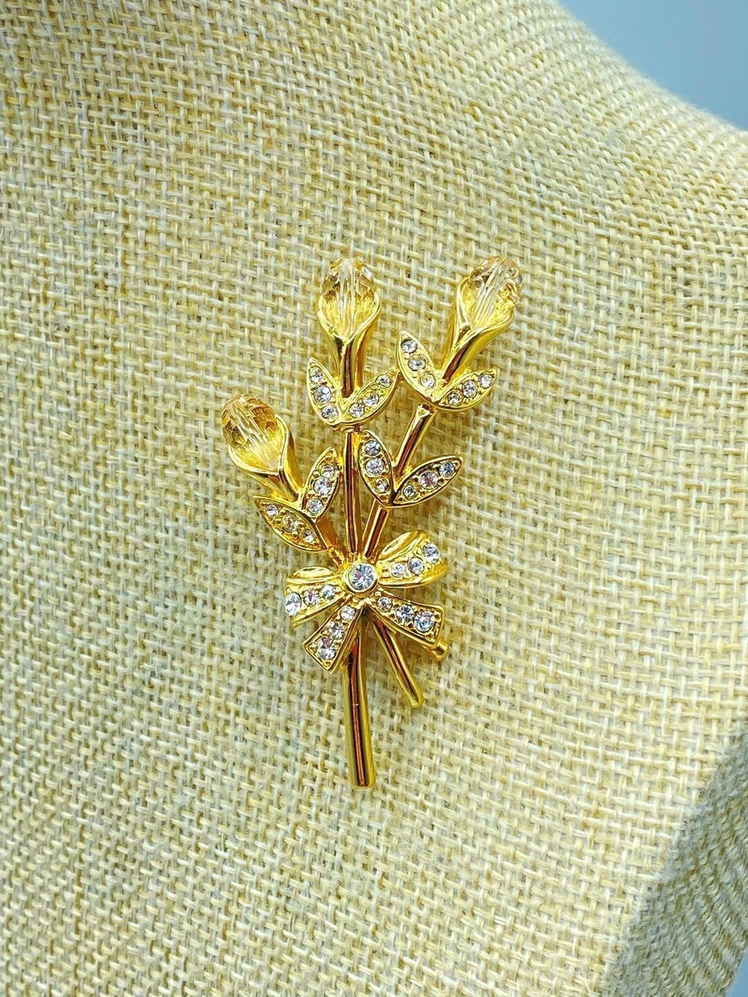 Vintage Monet Brooch, Monet Lily Bouquet Brooch, Monet Lapel Pin, 80s ...