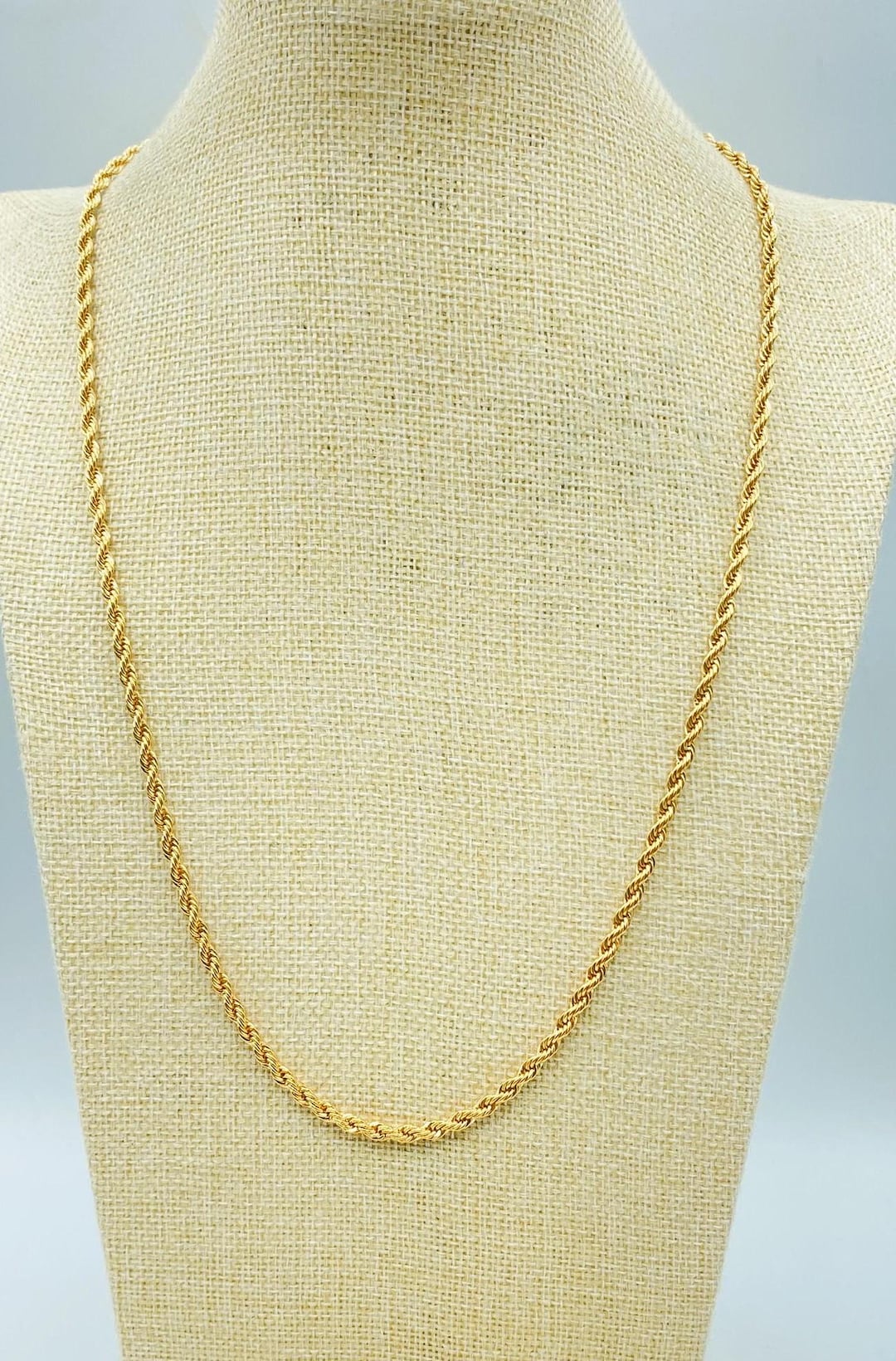 Vintage Gold Tone Rope Chain, 80s Napier Necklace, 24 Inches - Etsy