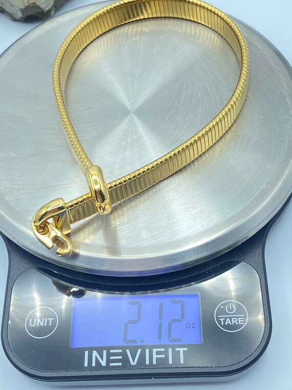 Vintage Napier Gold Tone Flat Gas Pipe Choker, Napier… - Gem