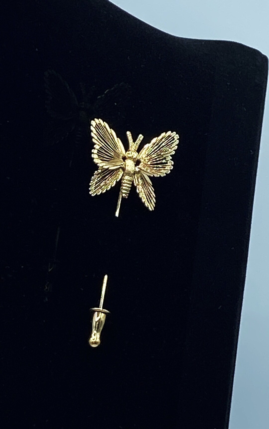 Monet Butterfly Pin, '80s Monet Pin, Butterfly Stick Pin, Monet Gold ...