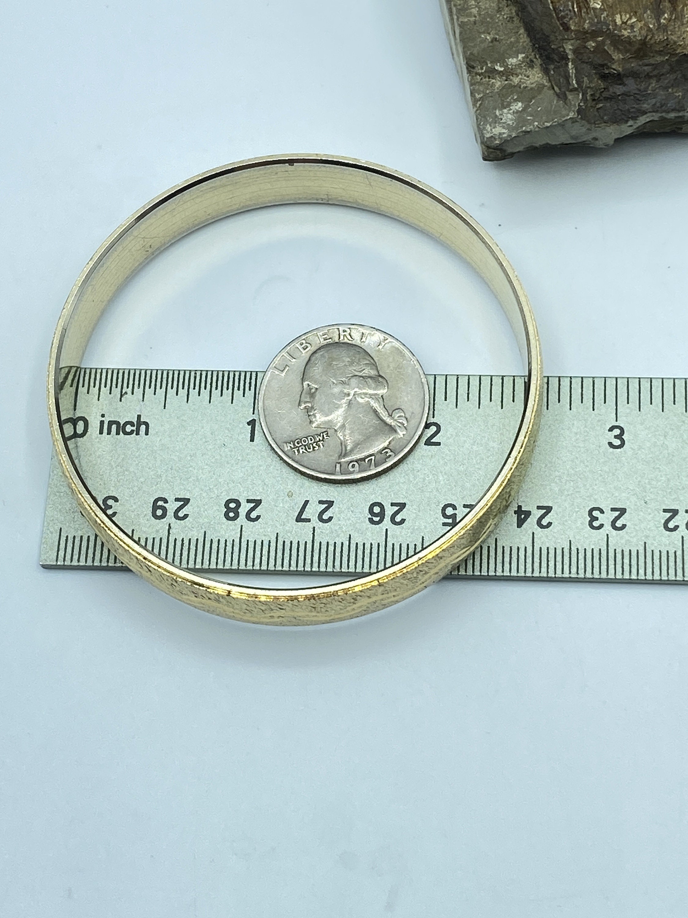 Vintage Crown Trifari Etched Gold Tone Bangle, Trifari Chunky Gold ...