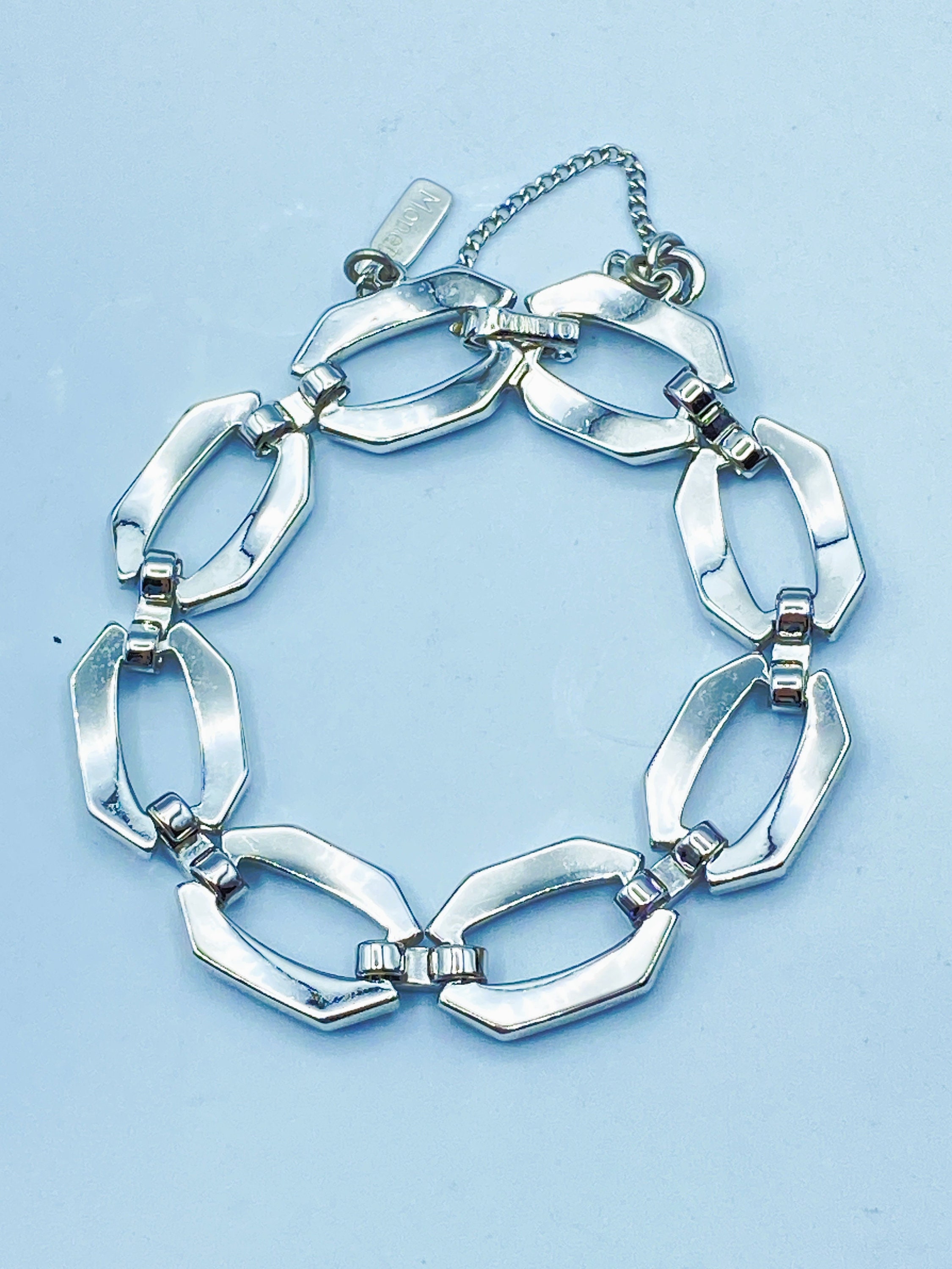 Vintage Monet Bracelet 70s Monet Bracelet Monet Silver Tone Etsy