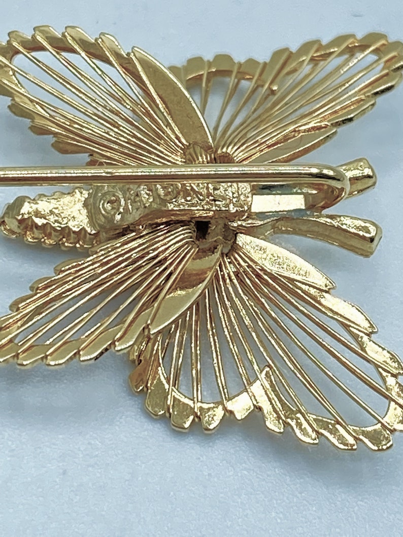 Monet Butterfly Pin, '80s Monet Pin, Butterfly Stick Pin, Monet Gold ...