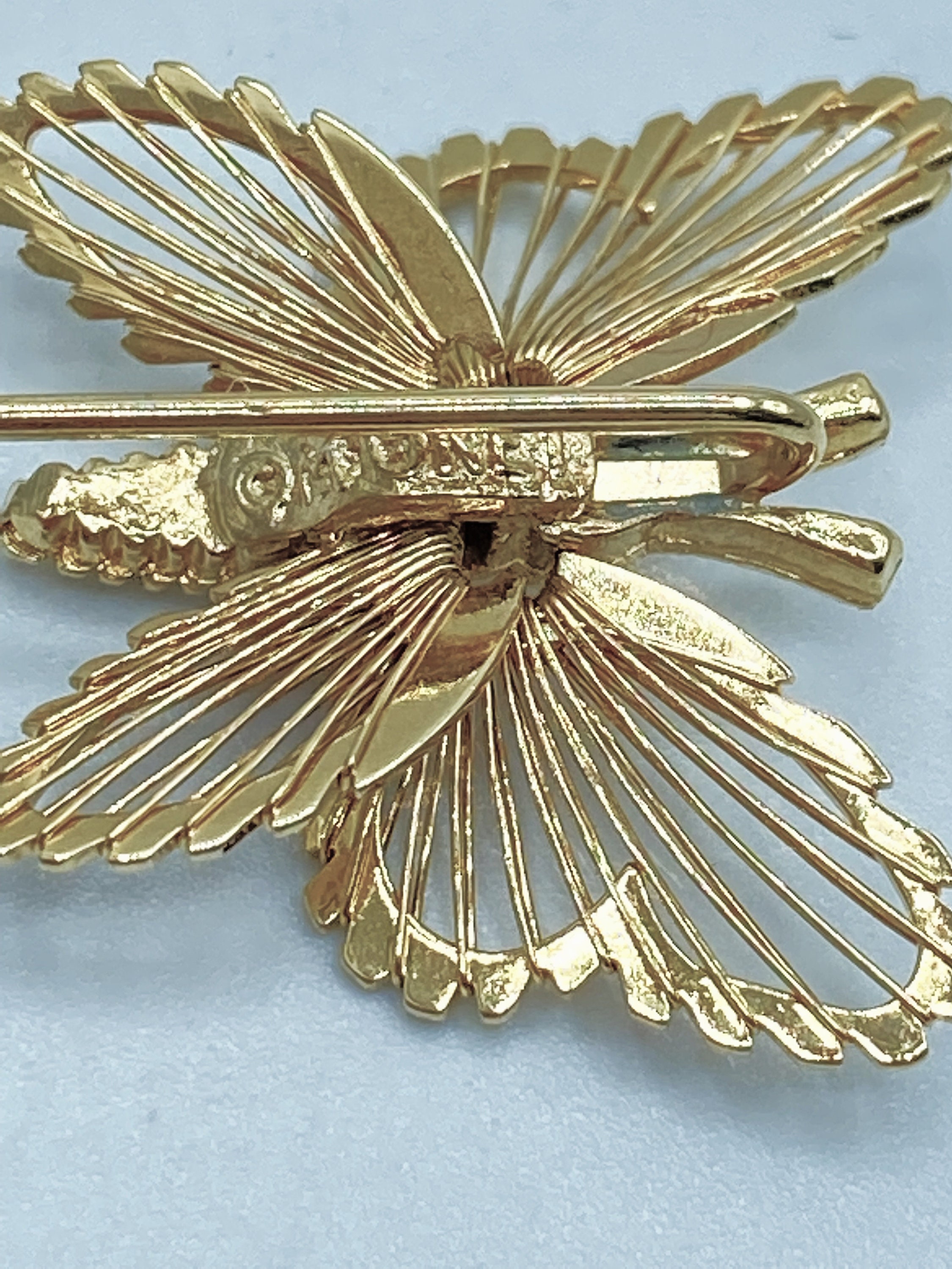 Monet Butterfly Pin, '80s Monet Pin, Butterfly Stick Pin, Monet Gold ...