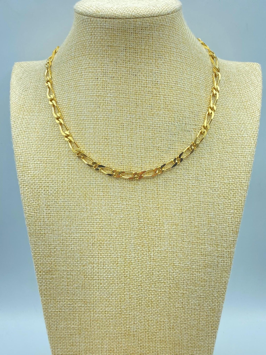 Monet Gold Chain Necklace, Monet Figaro Choker, Vintage Monet Gold ...