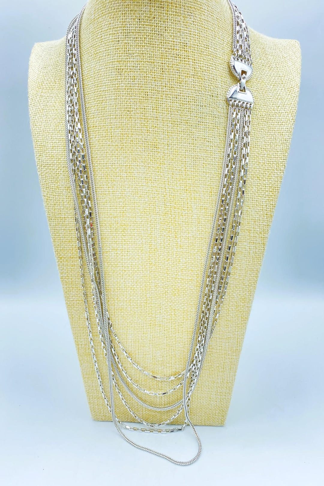 Vintage Monet Silver Chain Necklace, Monet Chain Necklace, 34 Inches - Etsy