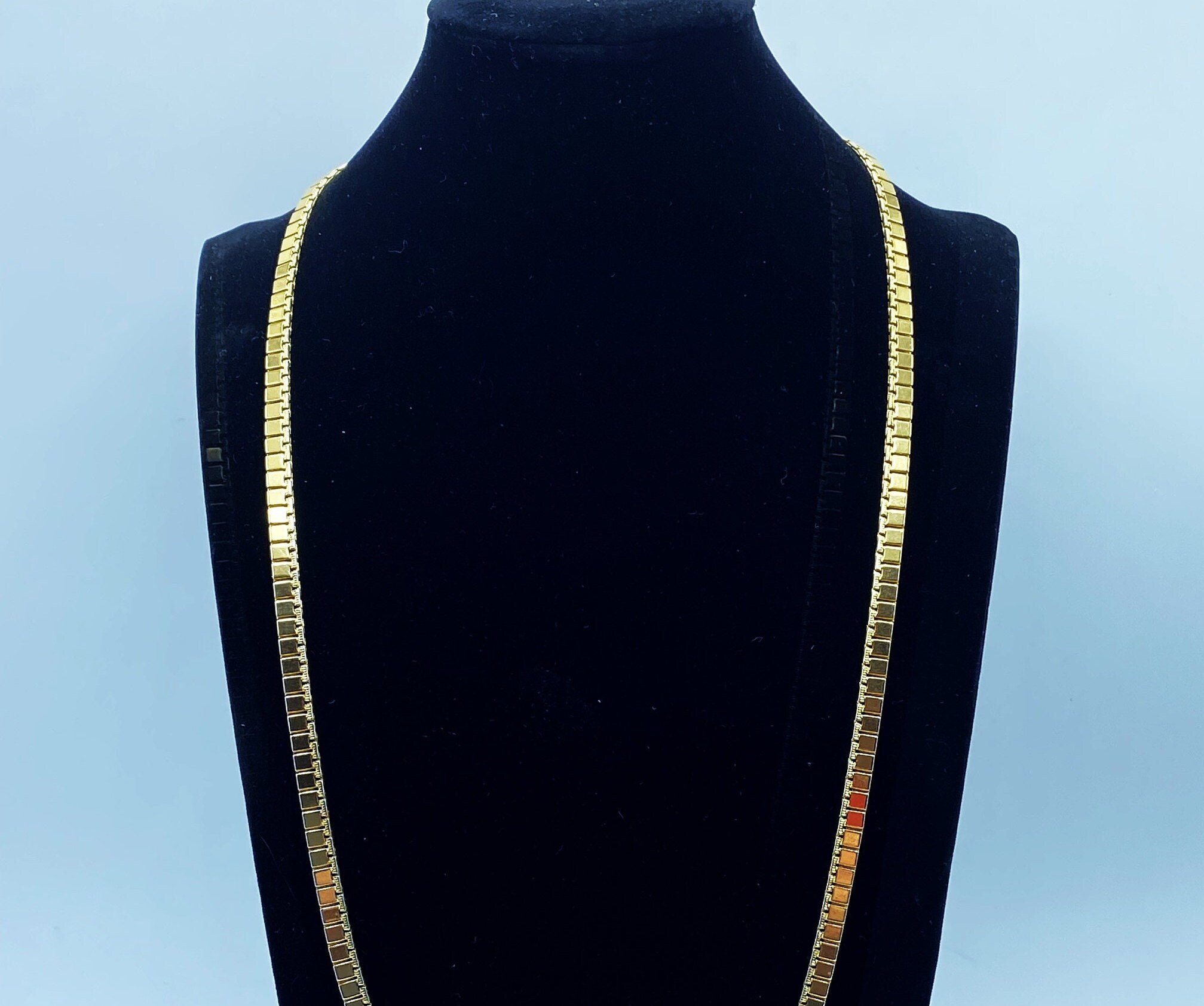 Vintage Monet Chain Necklace, Monet Gold Tone Chain, 70s Monet Necklace ...