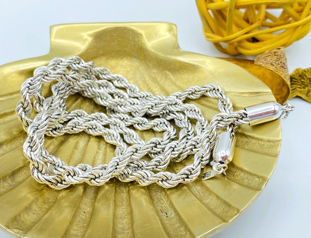 Vintage Monet Silver Chain Necklace, Monet Necklace, Monet Jewelry, 30 ...