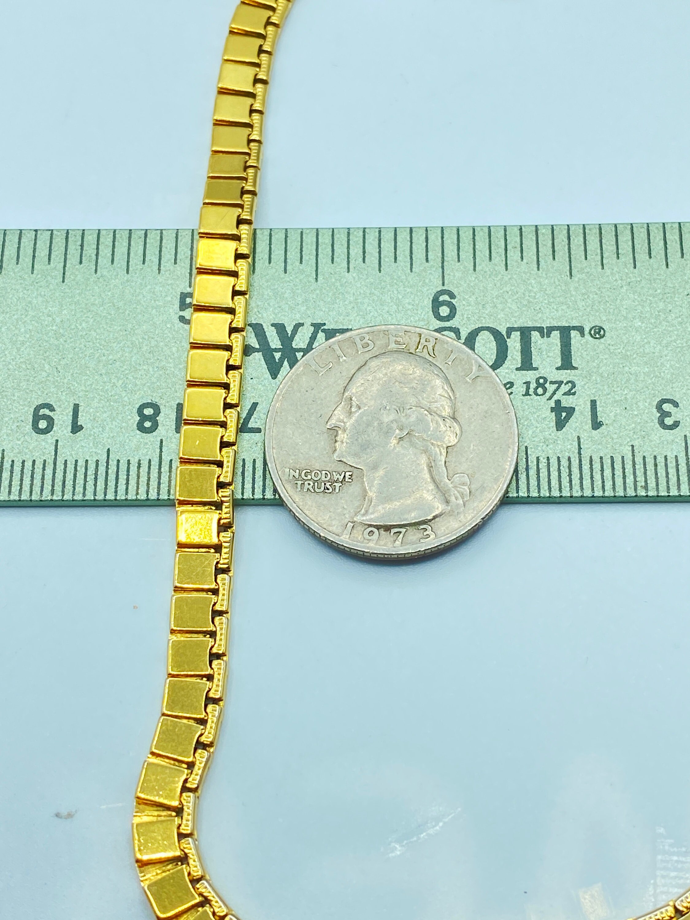 Vintage Monet Chain Necklace, Monet Gold Tone Chain, 70s Monet Necklace ...