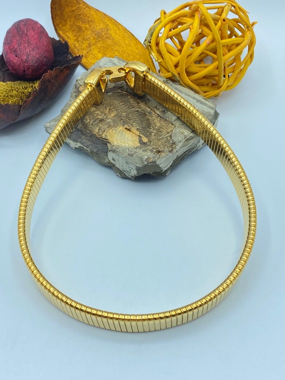 Vintage Napier Gold Tone Flat Gas Pipe Choker, Napier… - Gem