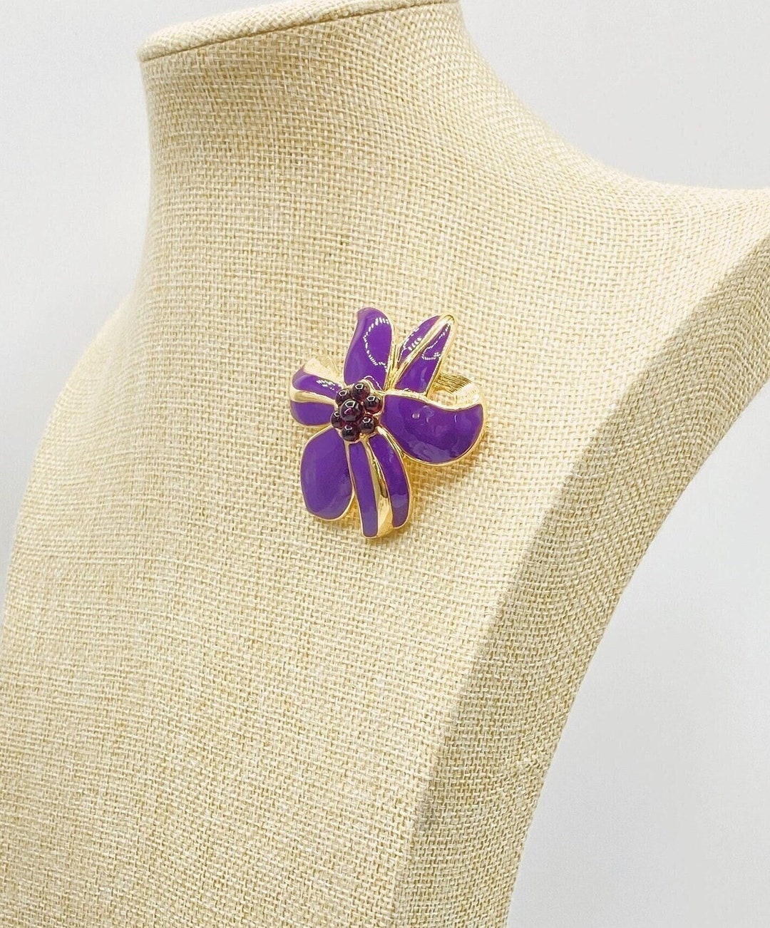 Vintage Monet Purple Flower Brooch, 80s Monet Brooch, Monet Jewelry ...