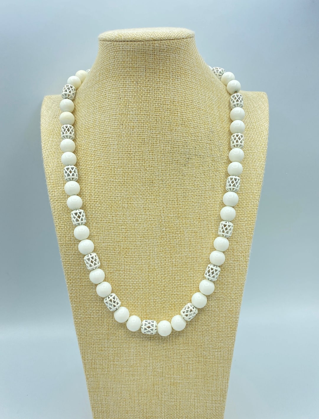 Monet White Enamel Necklace, Vintage Monet Necklace, Monet Jewelry ...