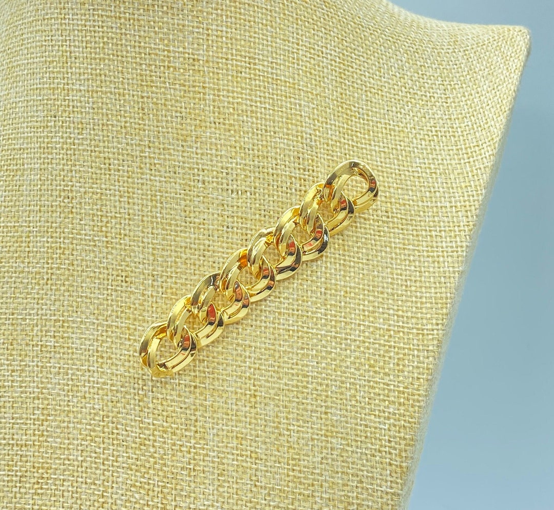 Vintage Monet Brooch, Monet Gold Plated Double Curb Chain Brooch, 80s ...