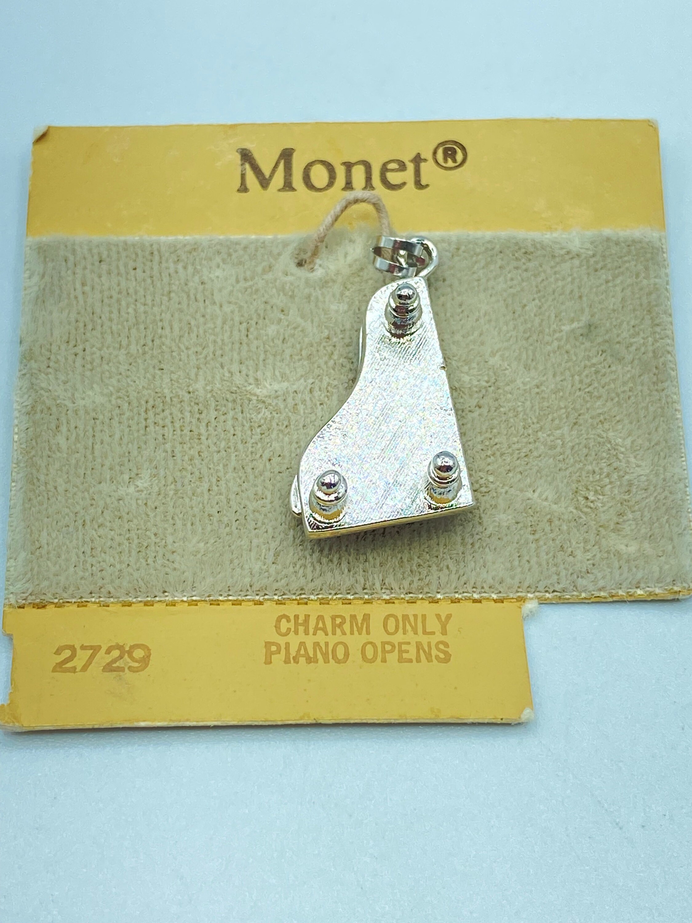 Vintage Monet Charm, Monet Piano Charm, Monet Silver Tone Piano Charm ...