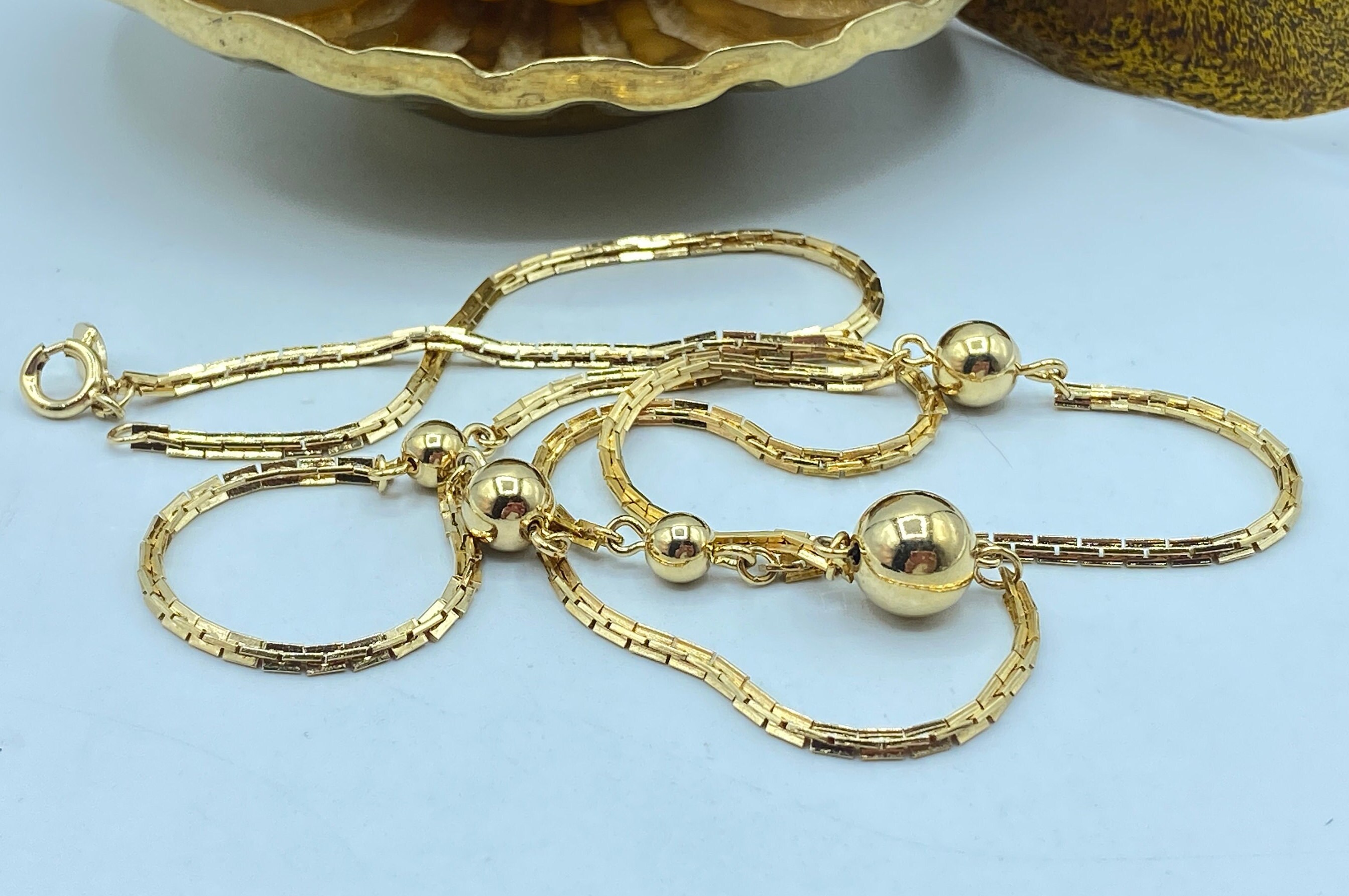 Vintage Avon Gold Chain Necklace, 70s Avon Beaded Chain Necklace, 26 ...