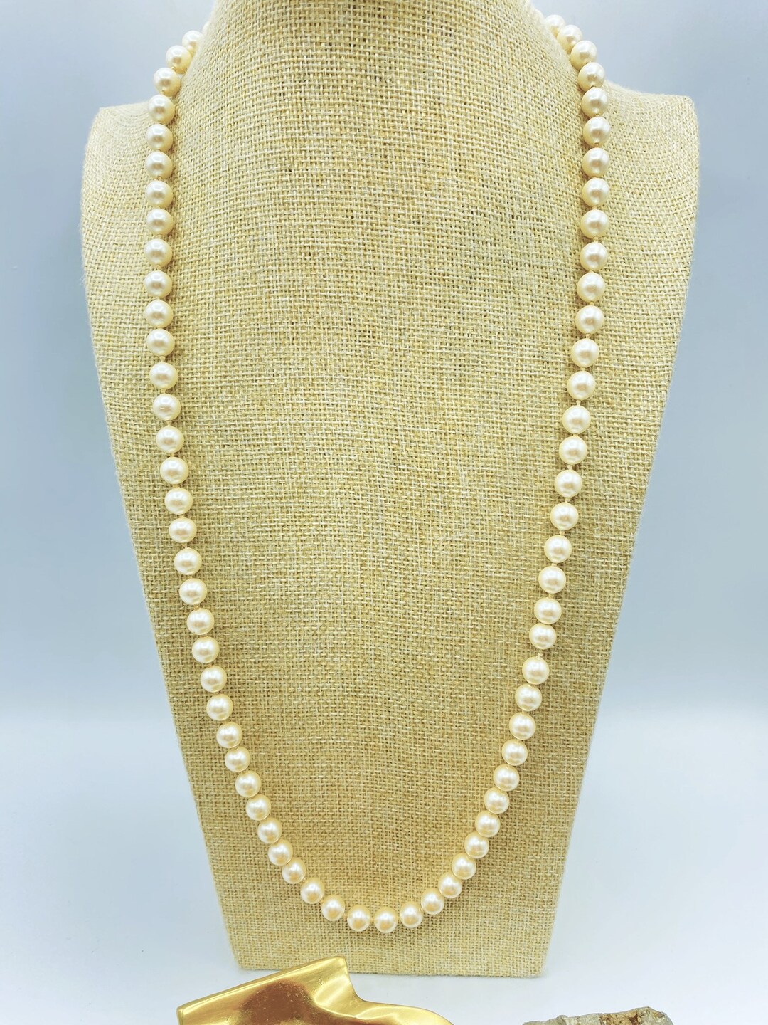 Vintage Monet Pearl Necklace, Monet Glass Pearl Necklace, 30 Inches ...
