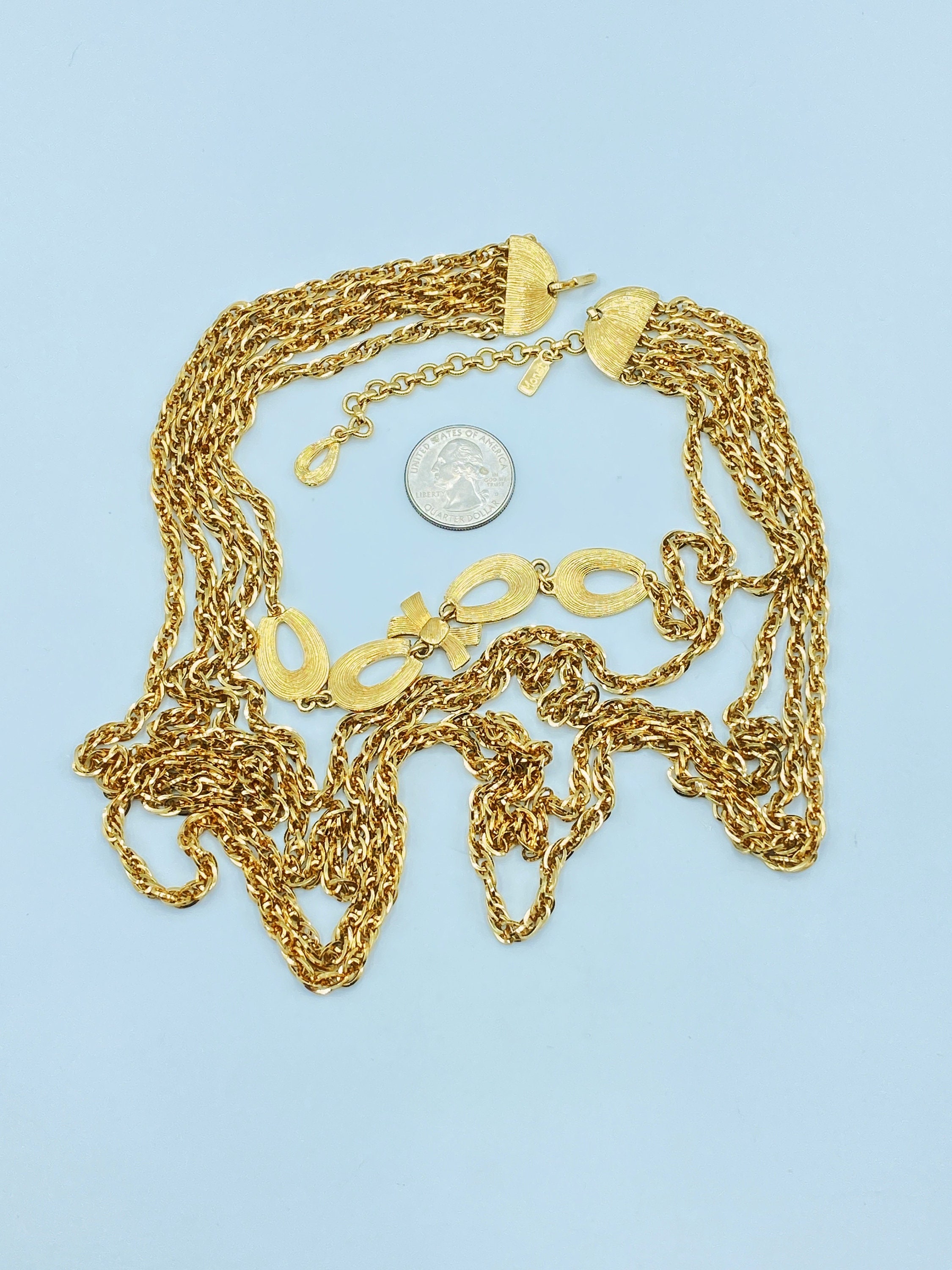 Vintage Monet Necklace Monet Chain Necklace 32 70s - Etsy