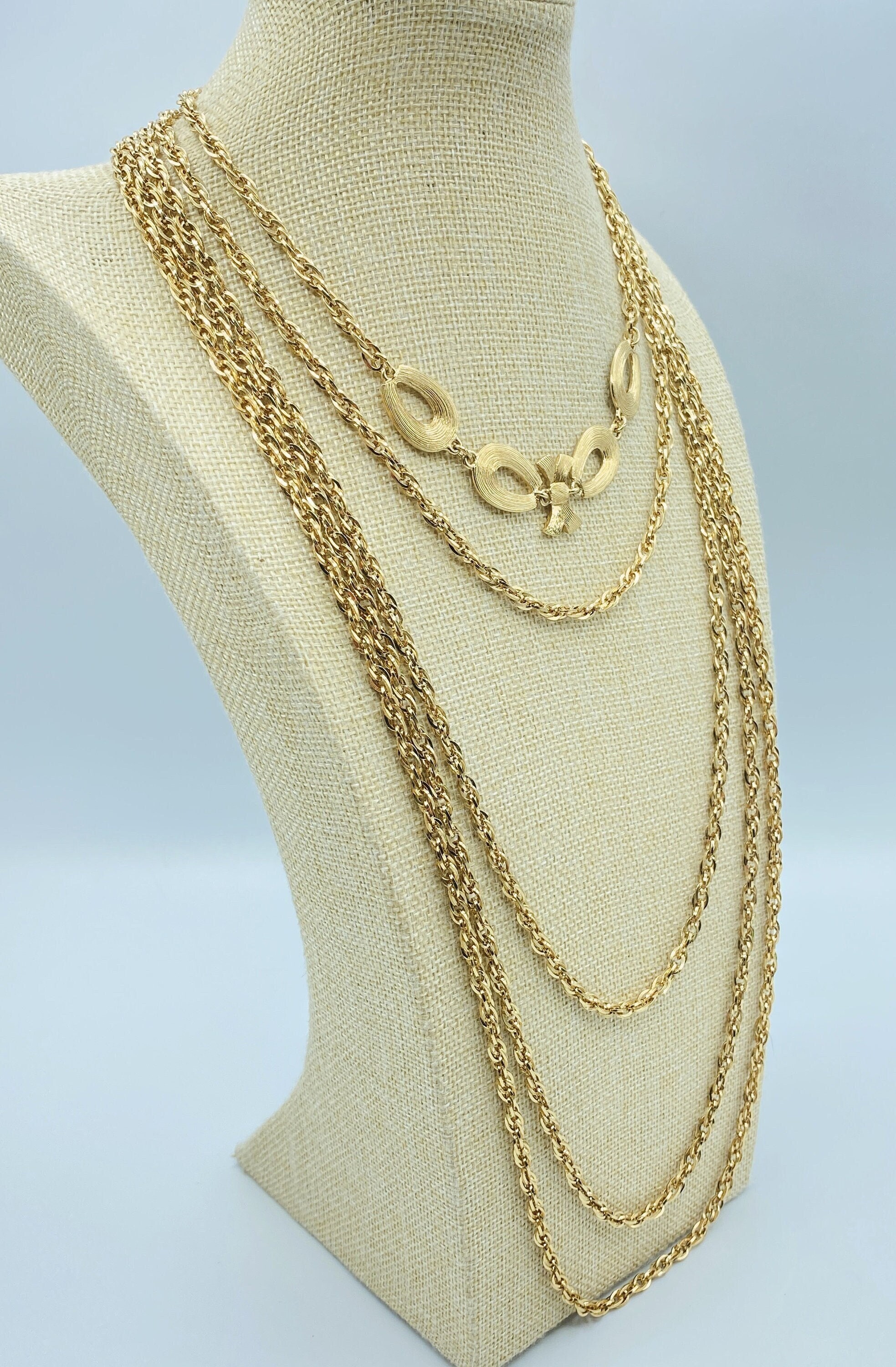 Vintage Monet Necklace, Monet Chain Necklace, 32, 70s Monet Necklace ...