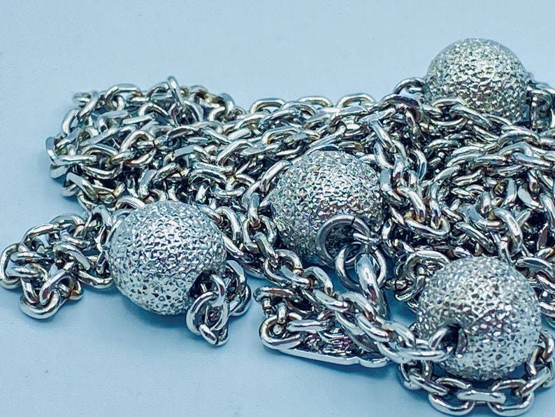 Vintage Monet Silver Necklace, 70s Monet Necklace, Monet Silver Tone ...