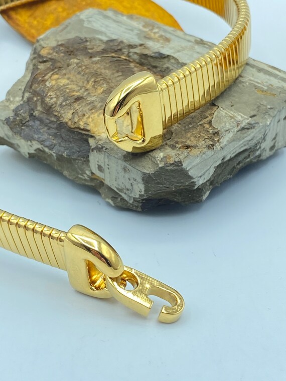 Vintage Napier Gold Tone Flat Gas Pipe Choker, Napier… - Gem