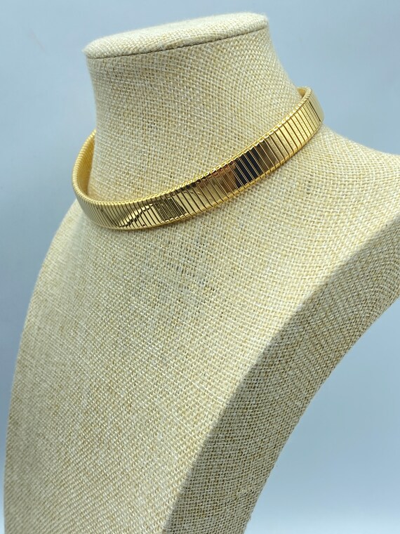 Vintage Napier Gold Tone Flat Gas Pipe Choker, Napier… - Gem