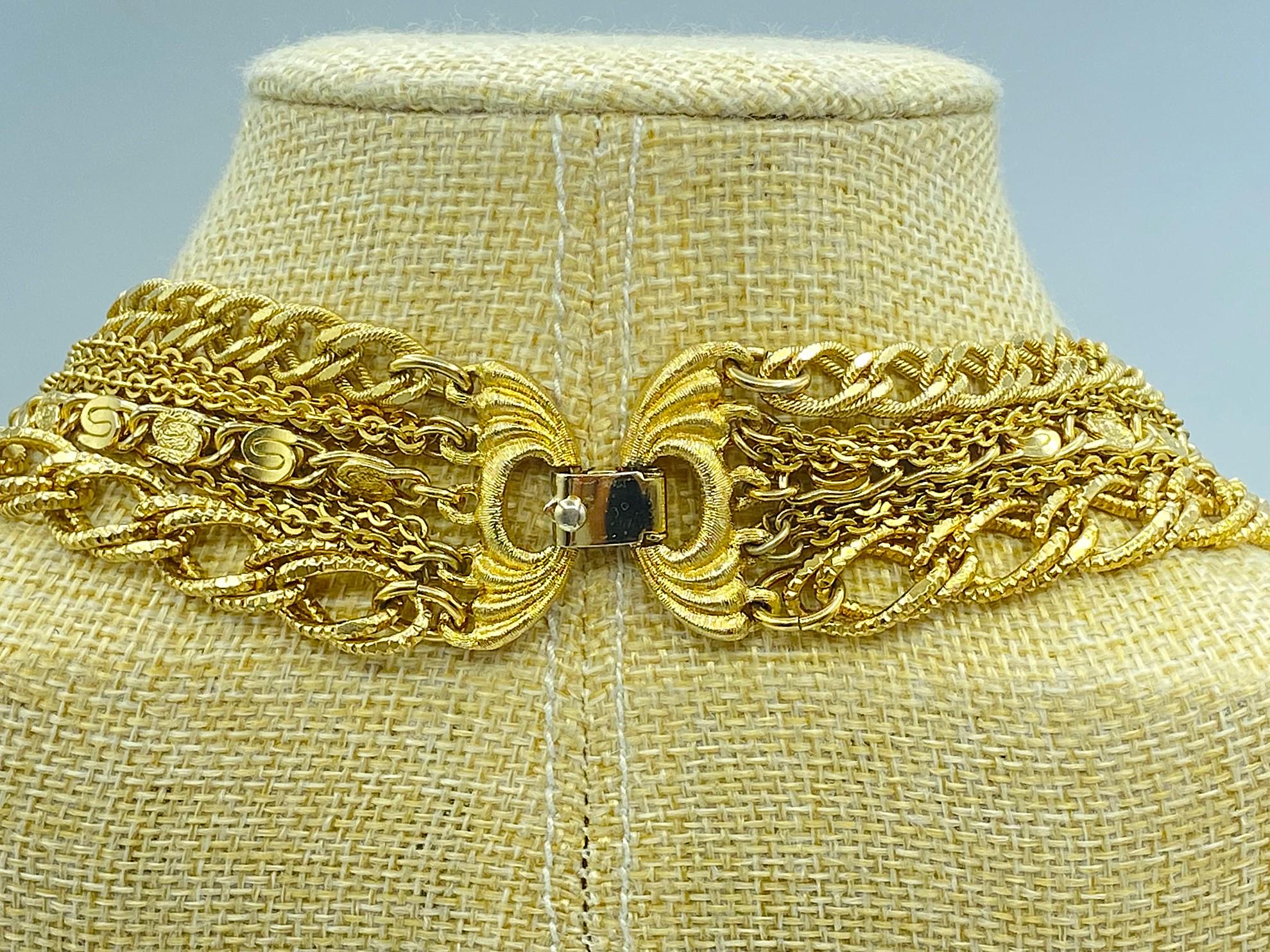 Vintage Monet Chain Necklace, Monet Gold Chain Necklace, 70s Monet ...