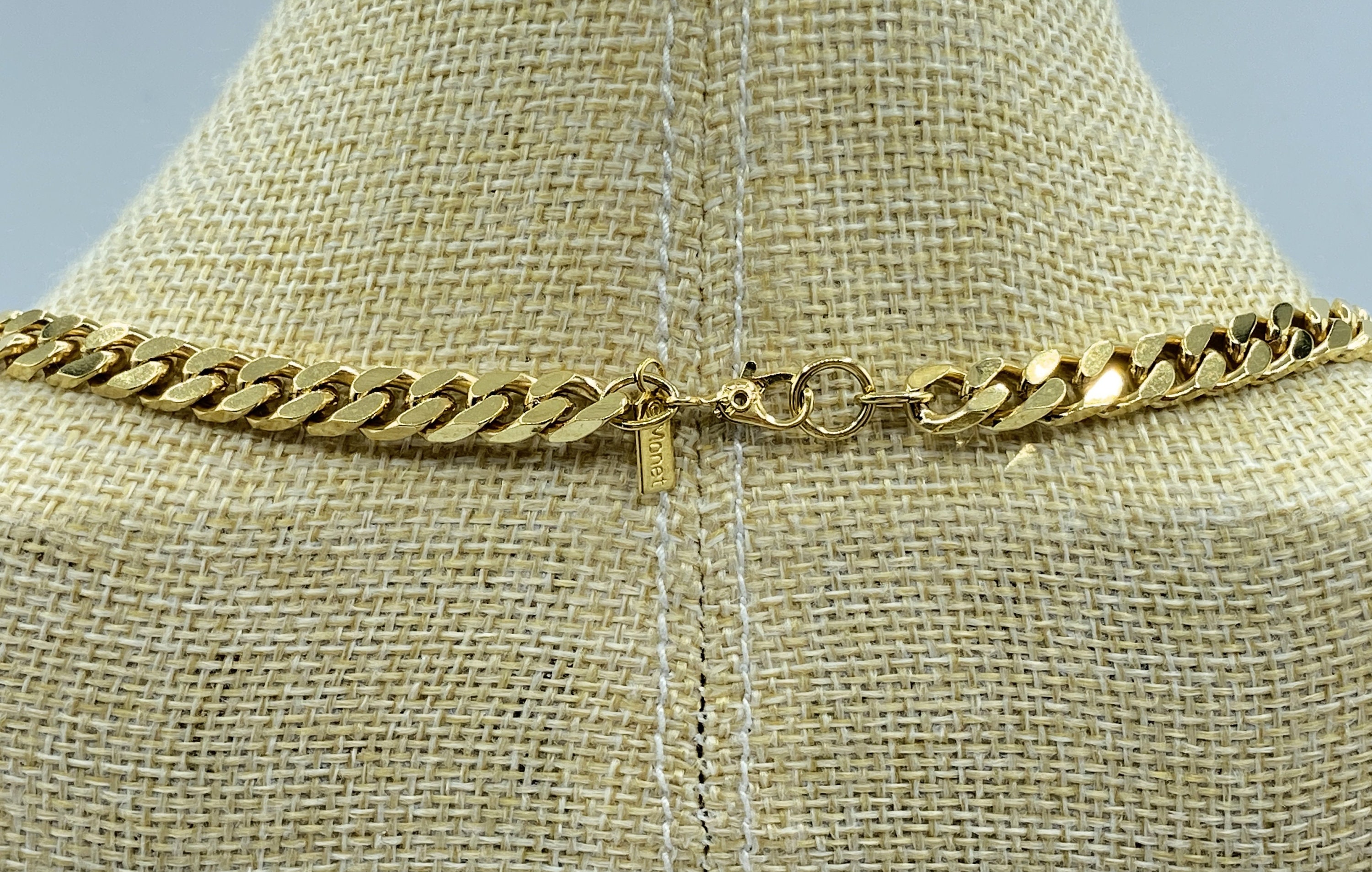 Vintage Monet Gold Tone Curb Chain Necklace, 80s Monet Necklace, 24 ...