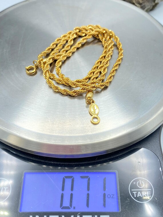 Vintage Napier Gold Rope Chain Necklace - 24 Inch Sig… - Gem