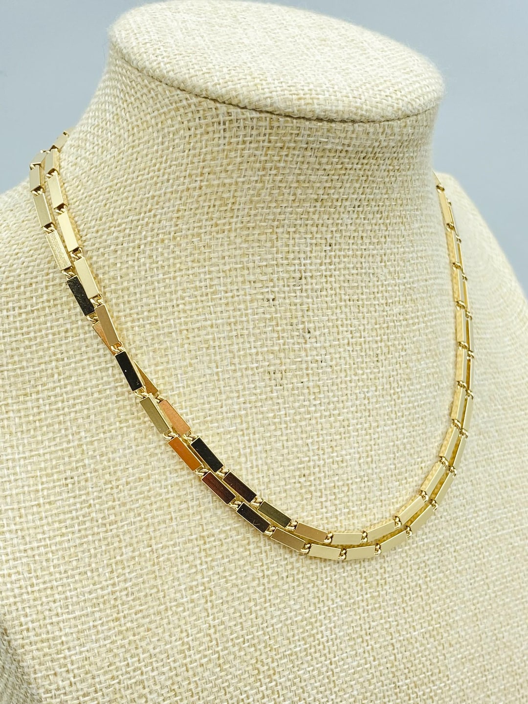 Vintage Monet Gold Chain Necklace, Monet Gold Link Necklace, Monet ...