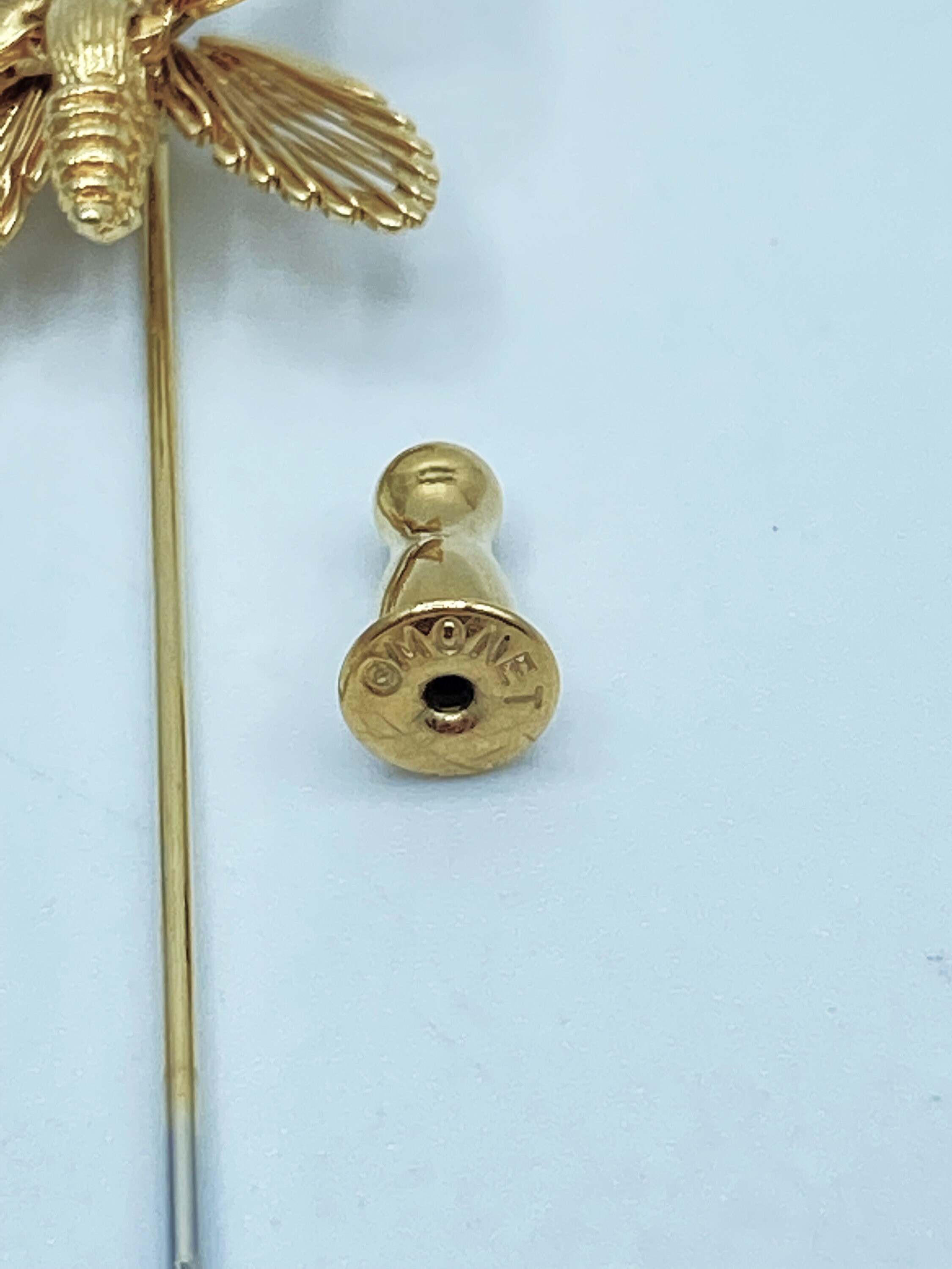 Monet Butterfly Pin, '80s Monet Pin, Butterfly Stick Pin, Monet Gold ...