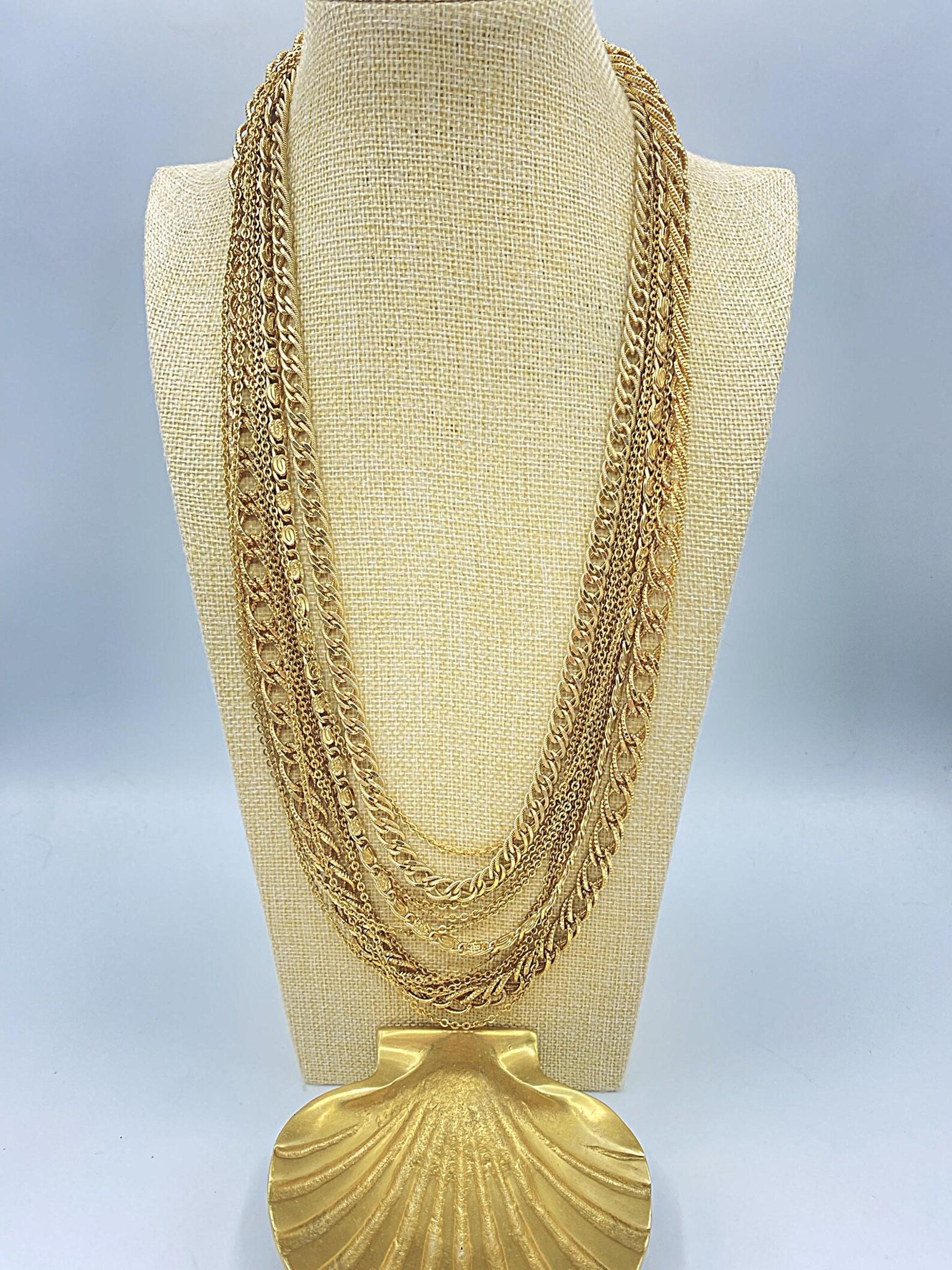 Vintage Monet Chain Necklace, Monet Gold Chain Necklace, 70s Monet ...